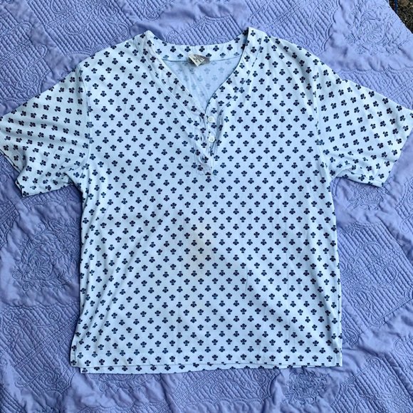 Vintage | Tops | Vintage 9s Geometric Pattern Beachy Henley Shirt ...